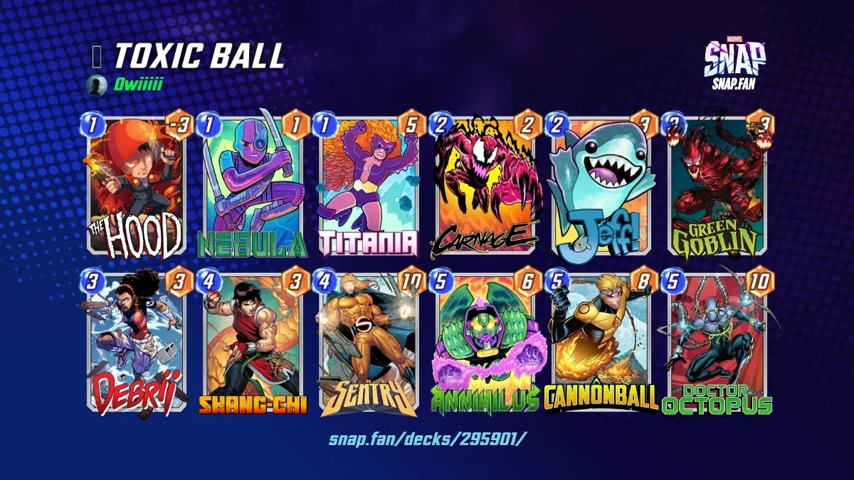 🍆 TOXIC BALL by Owiiiii - Marvel Snap Decks - snap.fan
