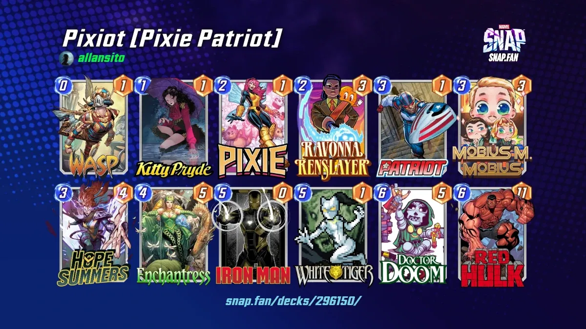 Pixiot [Pixie Patriot] by allansito - Marvel Snap Decks - snap.fan