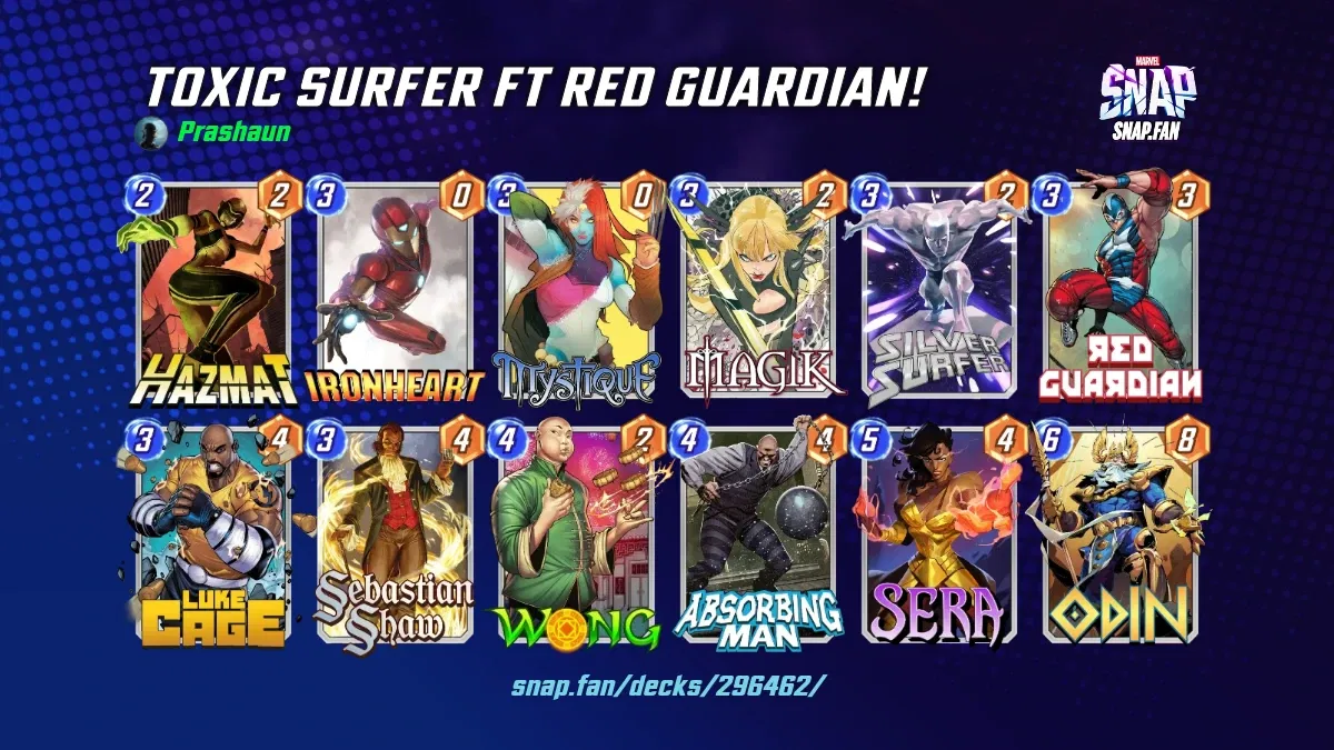 TOXIC SURFER FT RED GUARDIAN! by Prashaun - Marvel Snap Decks - snap.fan