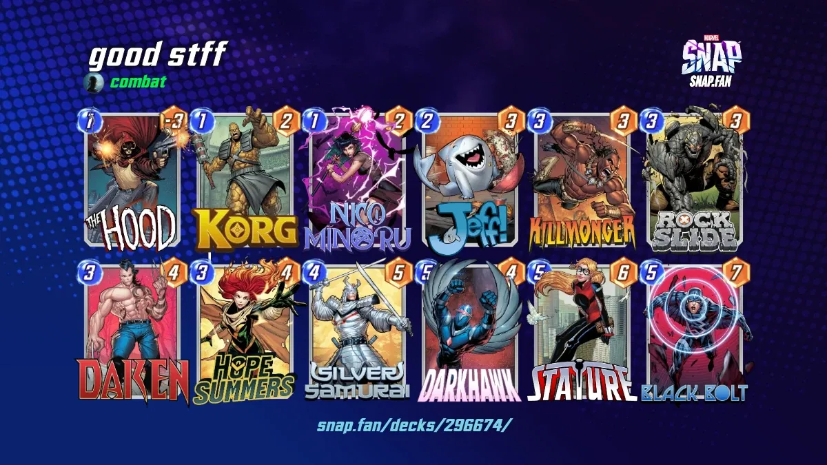 good stff by combat - Marvel Snap Decks - snap.fan