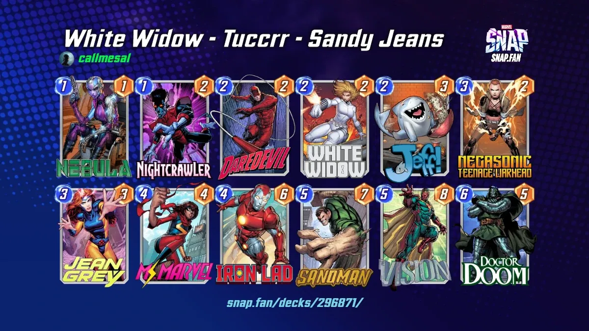 White Widow - Tuccrr - Sandy Jeans by callmesal - Marvel Snap Decks ...