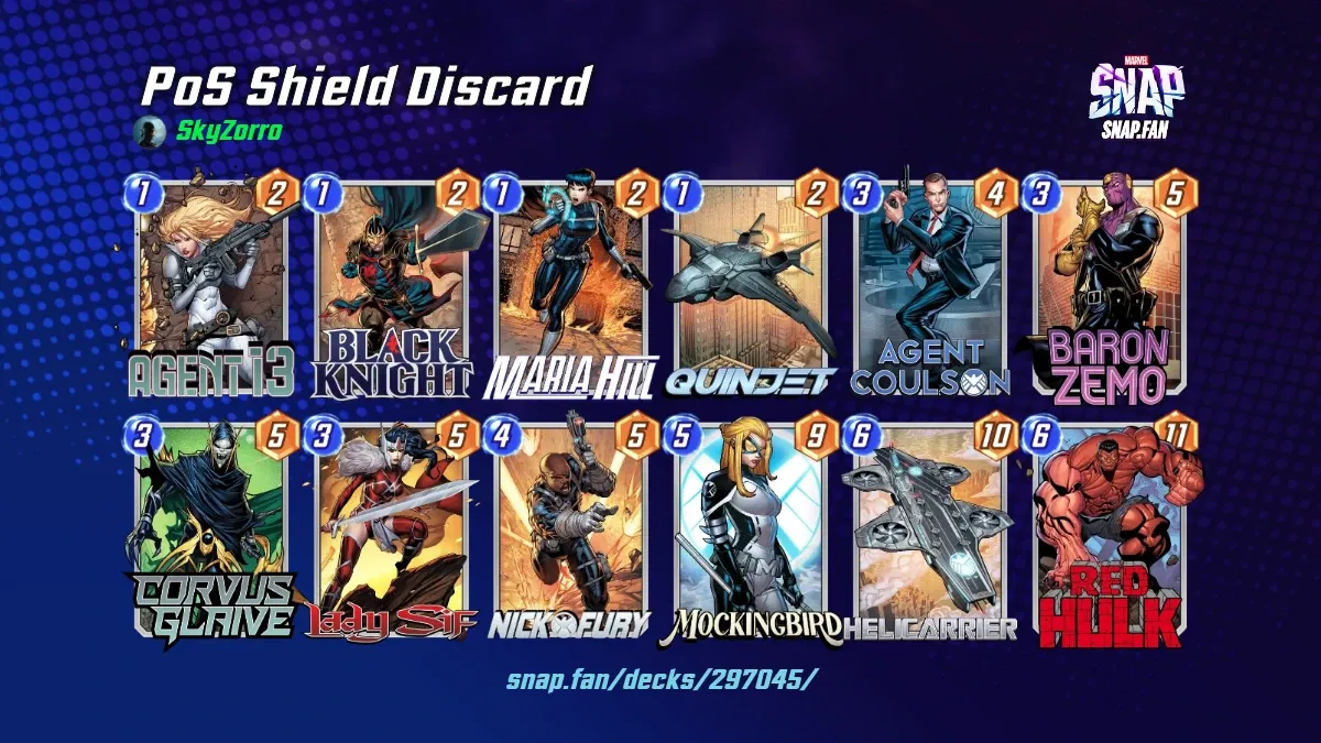 PoS Shield Discard by SkyZorro - Marvel Snap Decks - snap.fan