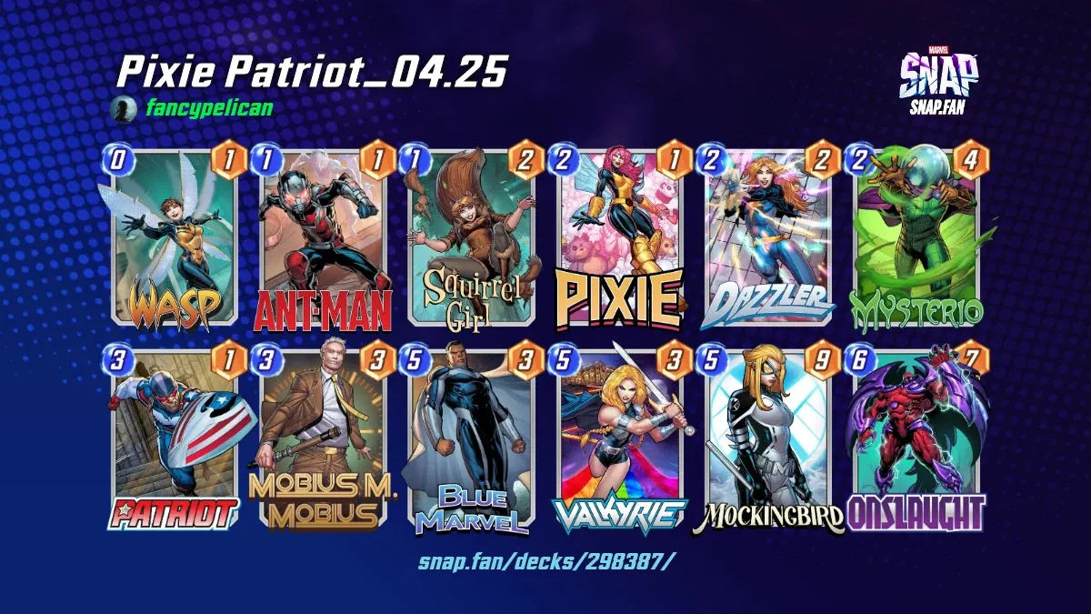 Pixie Patriot_04.25 by fancypelican - Marvel Snap Decks - snap.fan