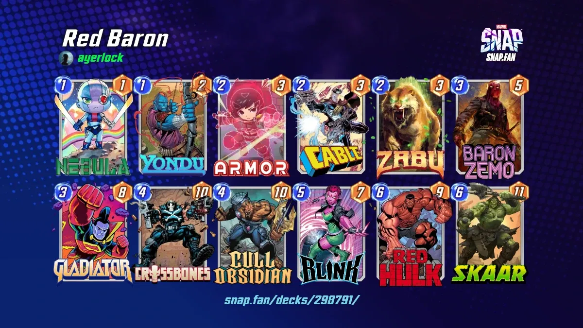 Red Baron by ayerlock - Marvel Snap Decks - snap.fan