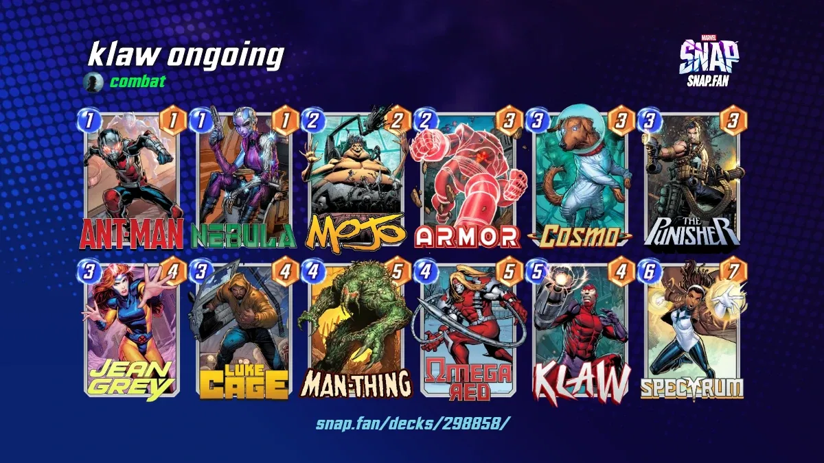 klaw ongoing by combat - Marvel Snap Decks - snap.fan