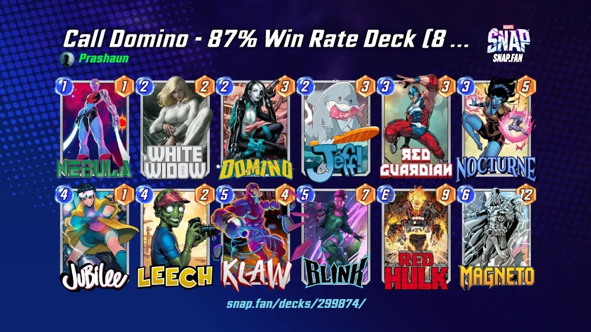 Call Domino - 87% Win Rate Deck (8 GAME SAMPLE SZ) by Prashaun - Marvel Snap Decks - snap.fan
