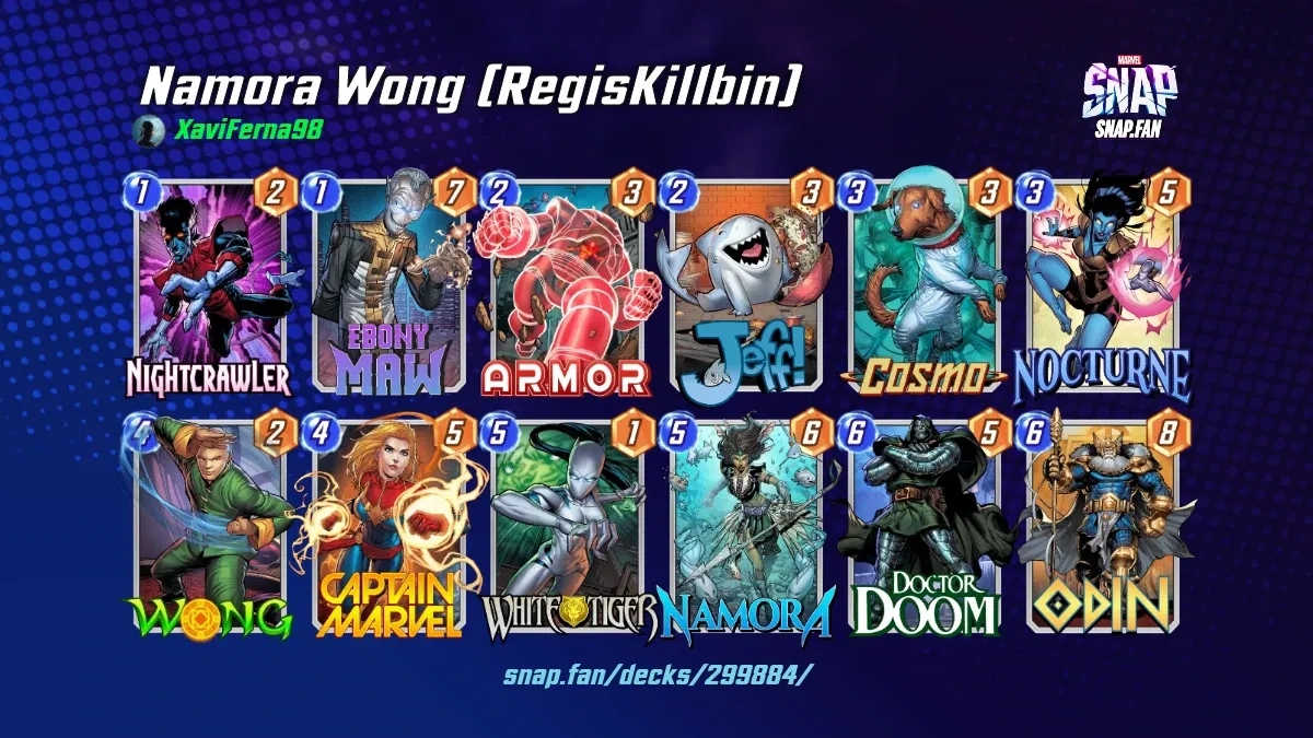 Namora Wong (RegisKillbin) by XaviFerna98 - Marvel Snap Decks - snap.fan