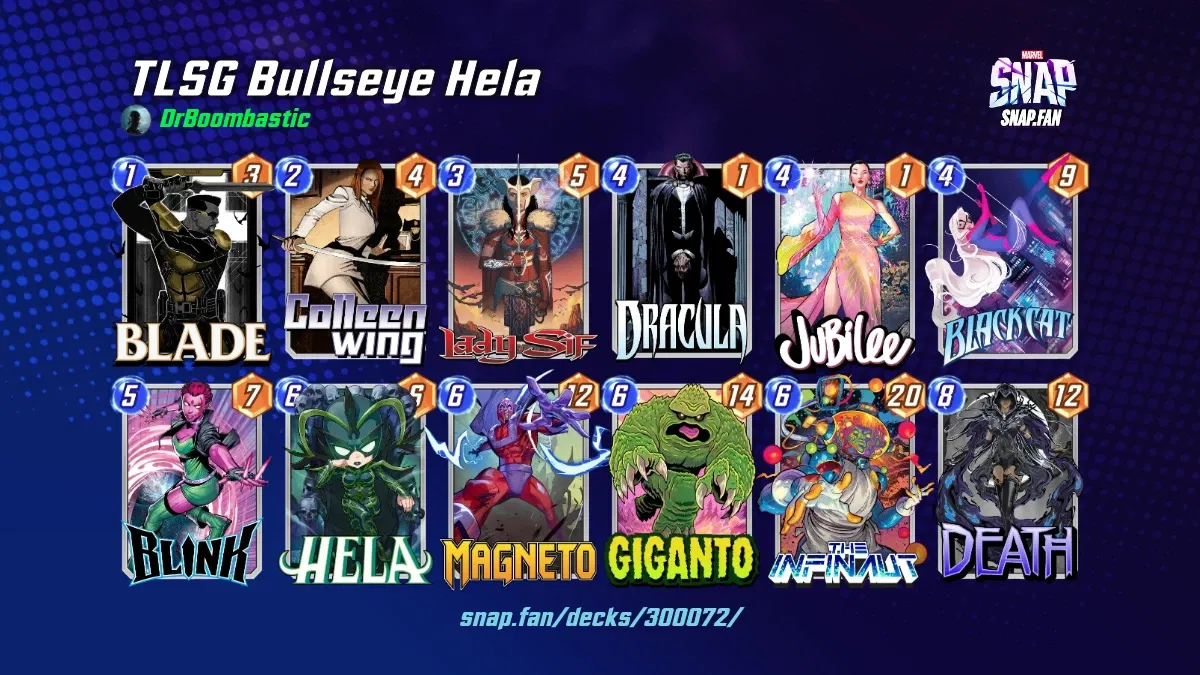 TLSG Bullseye Hela by DrBoombastic - Marvel Snap Decks - snap.fan