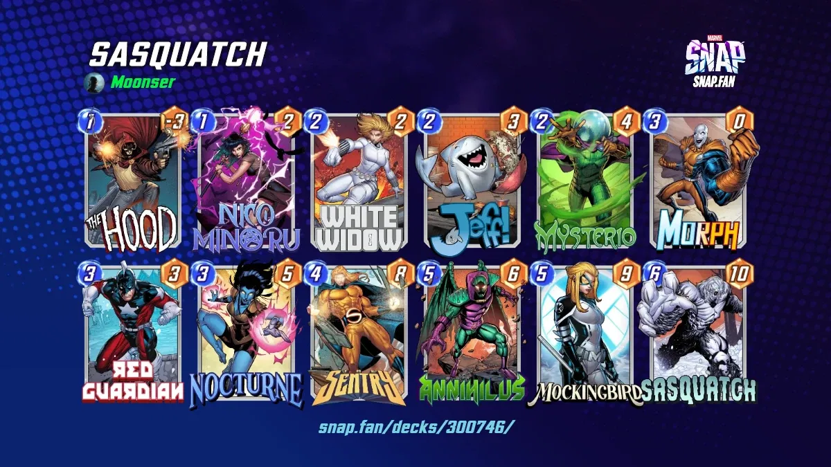 SASQUATCH by Moonser - Marvel Snap Decks - snap.fan