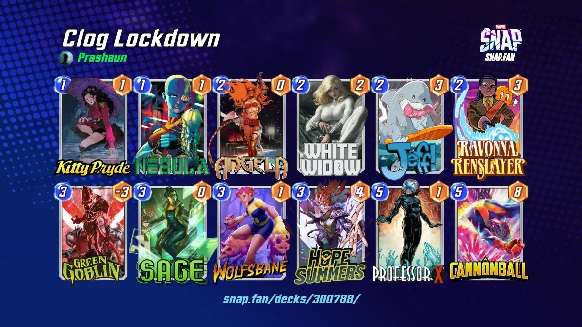 Clog Lockdown by Prashaun - Marvel Snap Decks - snap.fan