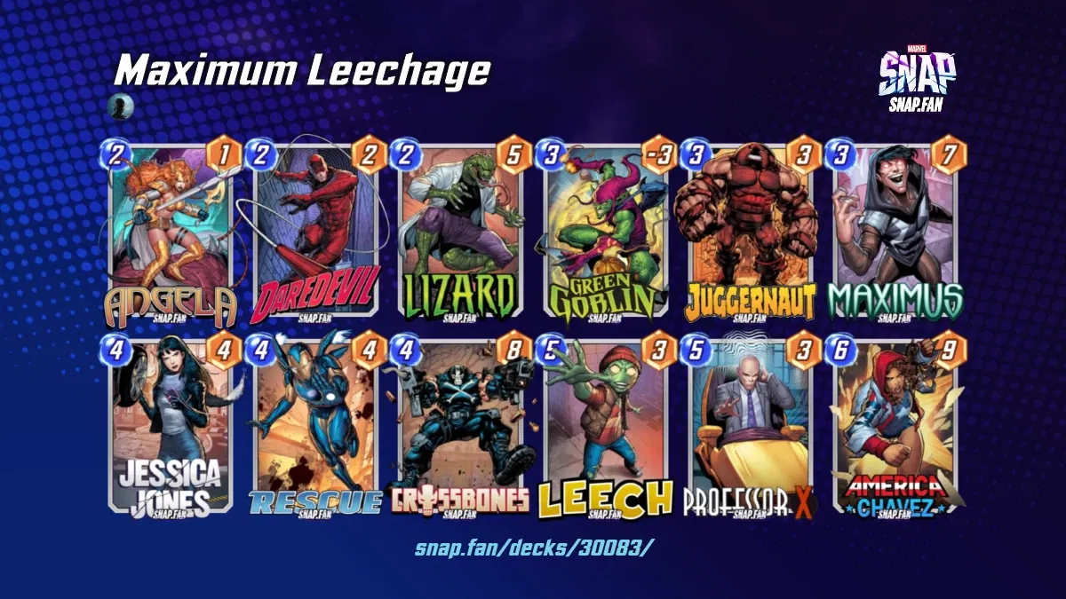 Maximum Leechage by None - Marvel Snap Decks - snap.fan