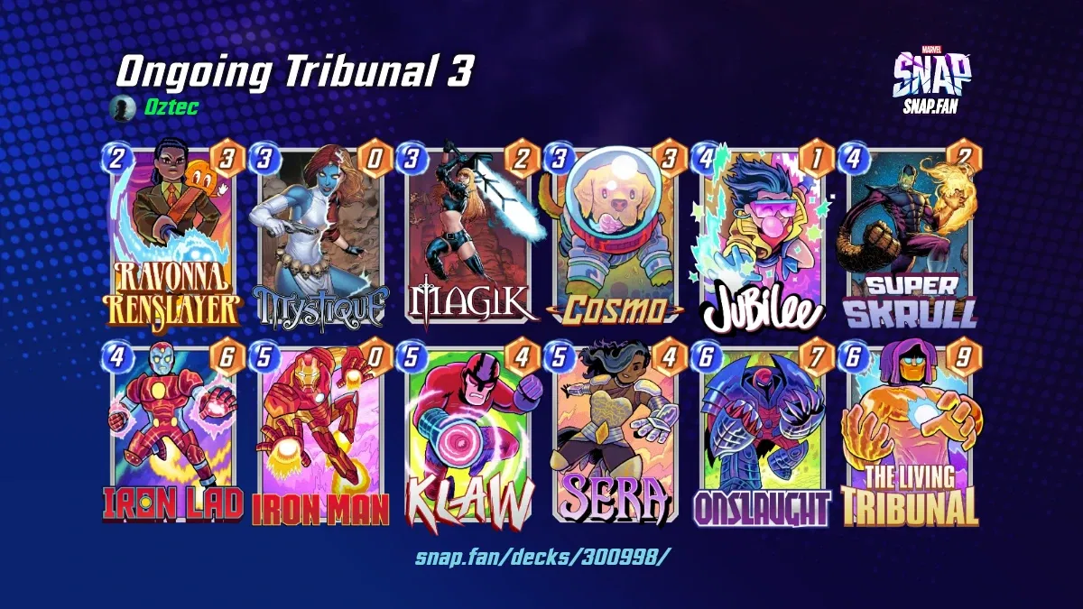 Ongoing Tribunal 3 by Oztec - Marvel Snap Decks - snap.fan