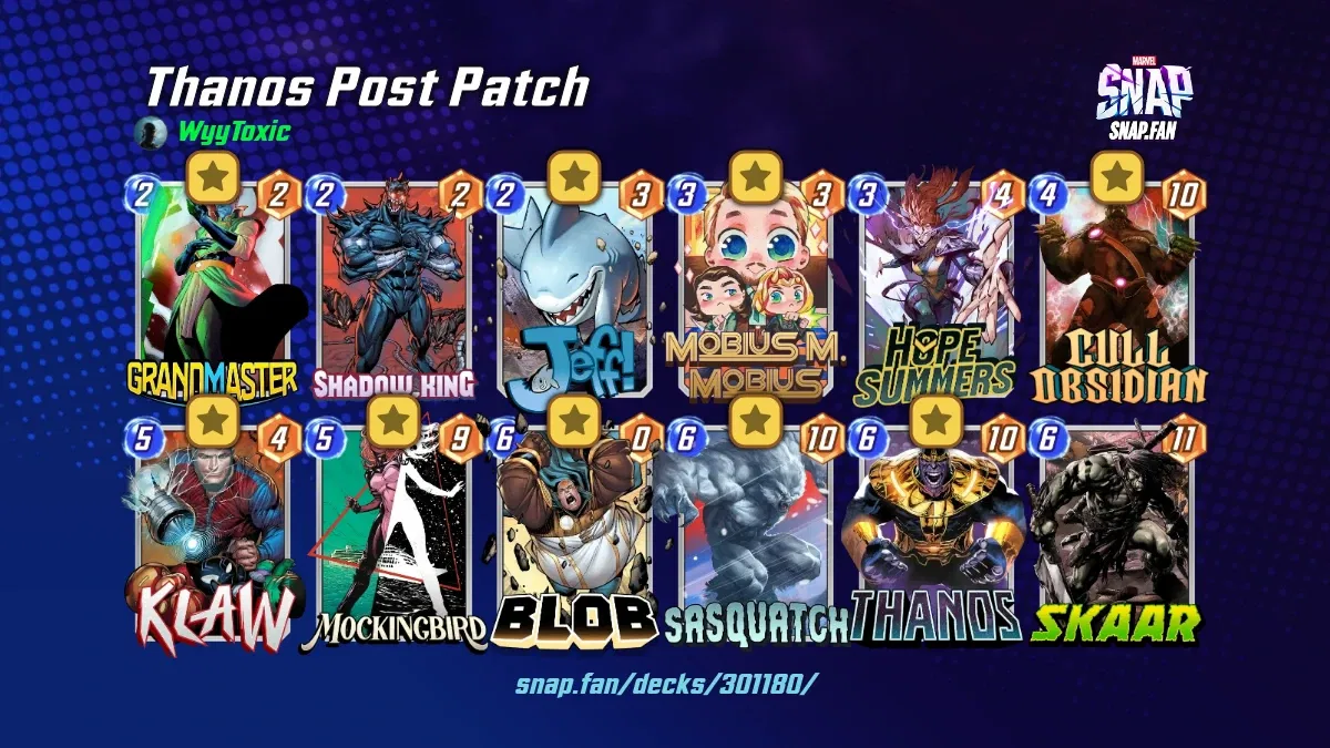 Thanos Post Patch by WyyToxic - Marvel Snap Decks - snap.fan