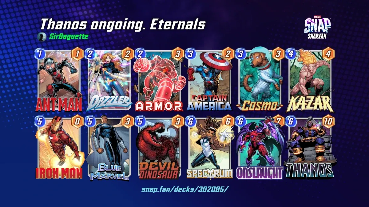 Thanos ongoing. Eternals by SirBaguette - Marvel Snap Decks - snap.fan