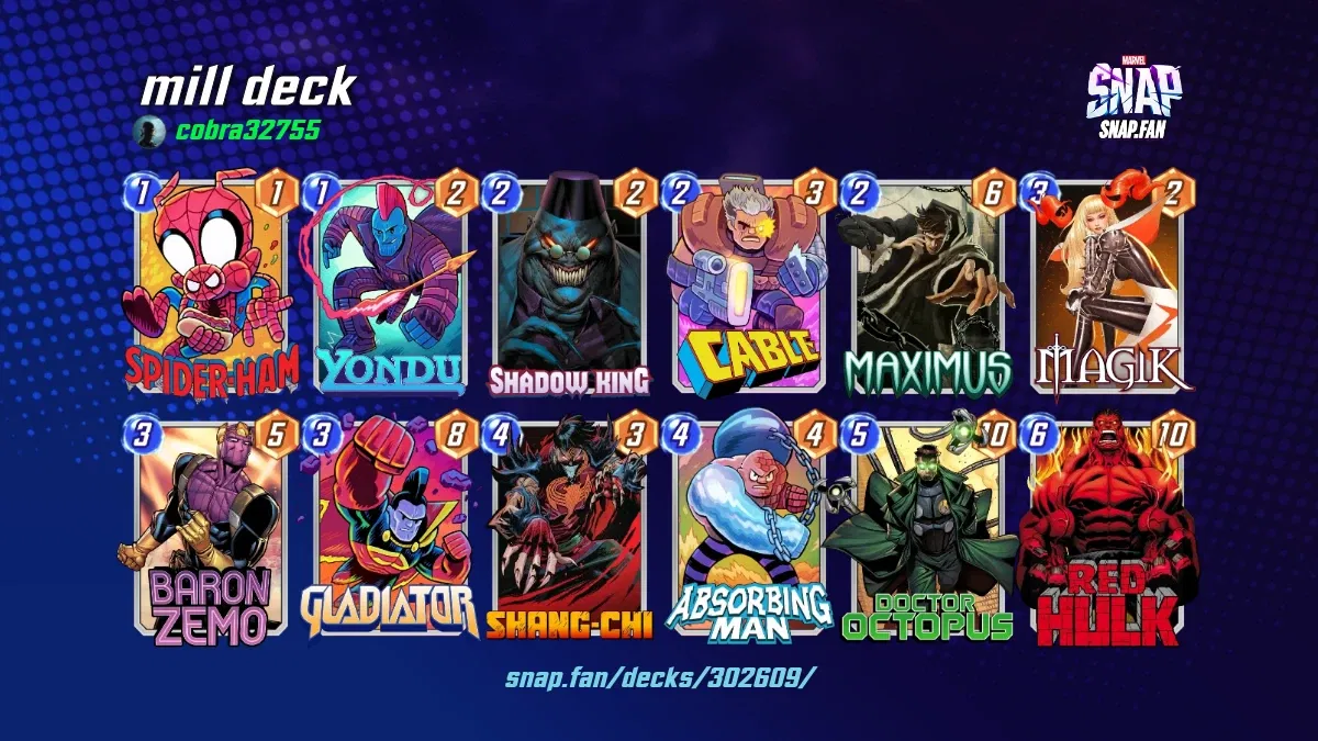 mill deck by cobra32755 - Marvel Snap Decks - snap.fan