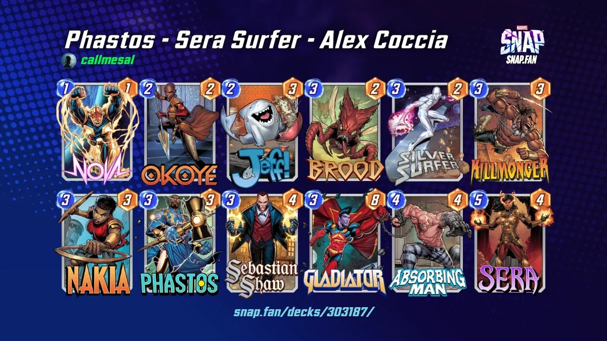 Phastos - Sera Surfer - Alex Coccia by callmesal - Marvel Snap Decks ...