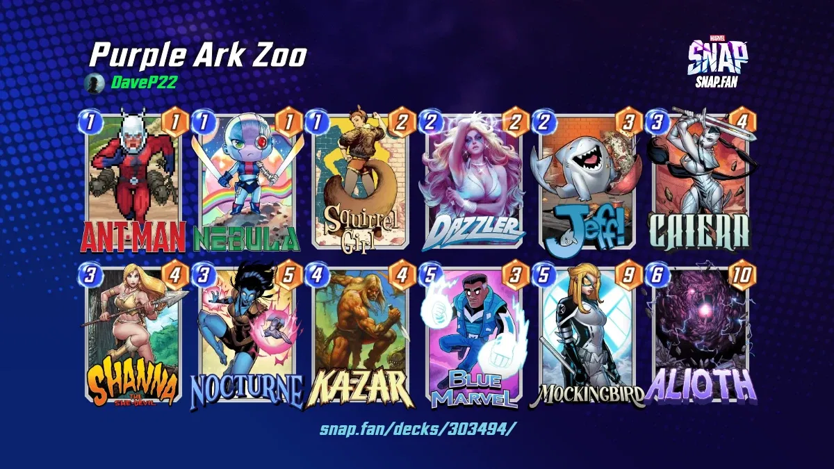 Purple Ark Zoo by DaveP22 - Marvel Snap Decks - snap.fan