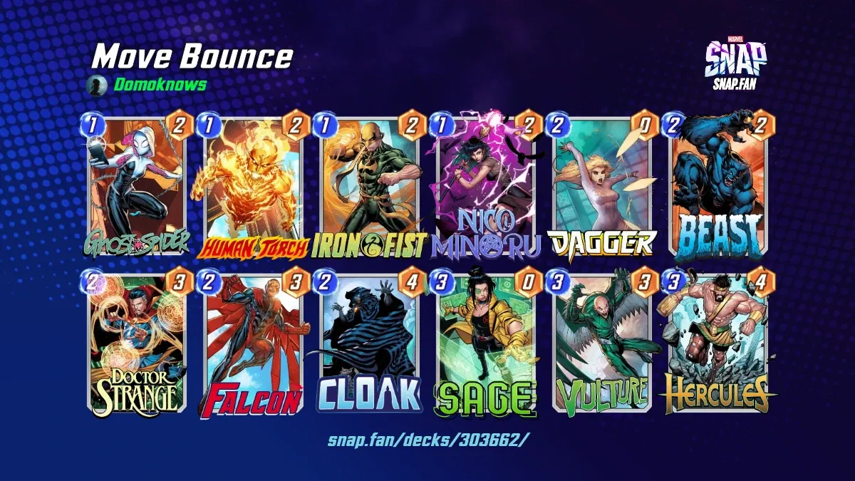 Move Bounce by Domoknows - Marvel Snap Decks - snap.fan