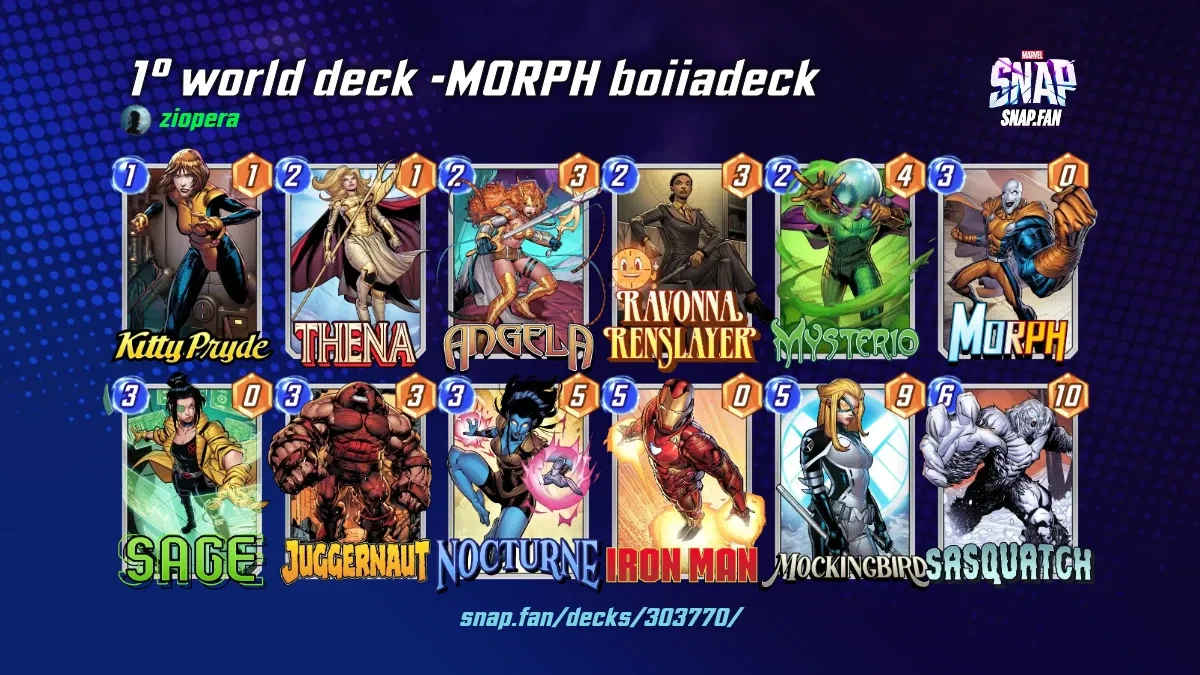 1° world deck -MORPH boiiadeck by ziopera - Marvel Snap Decks - snap.fan