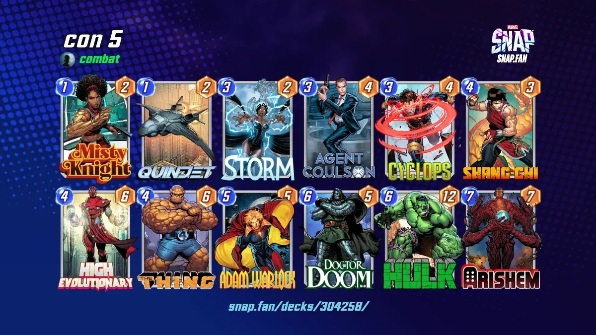 con 5 by combat - Marvel Snap Decks - snap.fan