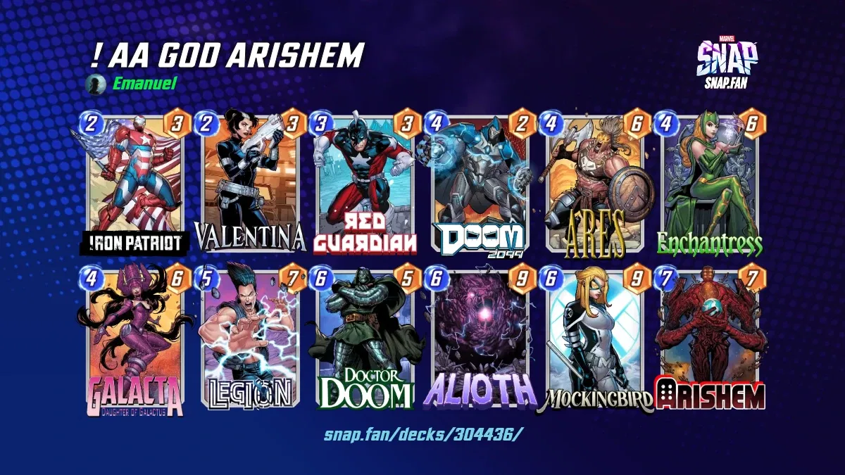 ! AA GOD ARISHEM by Emanuel - Marvel Snap Decks - snap.fan