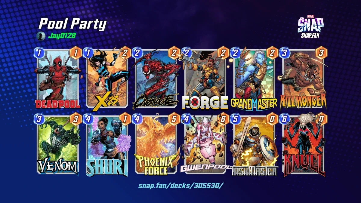 Pool Party by JayD128 - Marvel Snap Decks - snap.fan