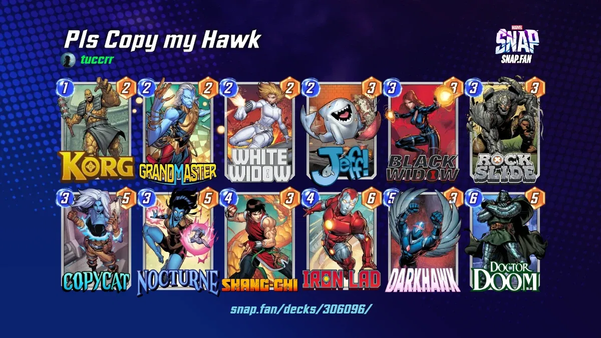Pls Copy my Hawk by tuccrr - Marvel Snap Decks - snap.fan