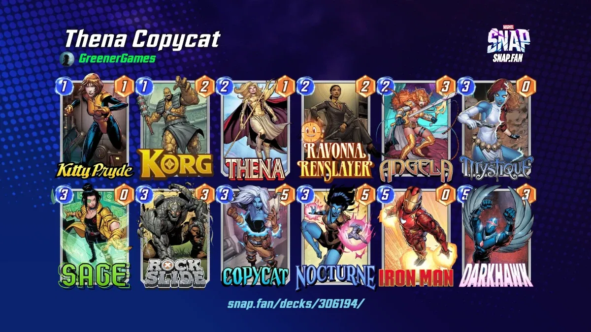 Thena Copycat by GreenerGames - Marvel Snap Decks - snap.fan