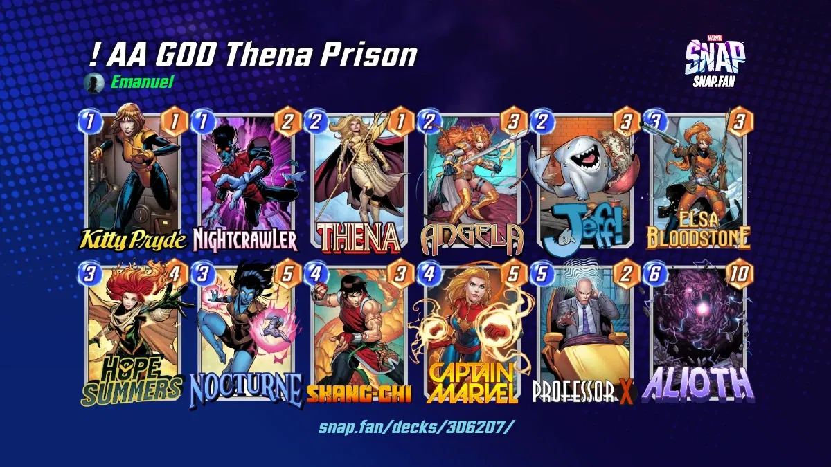 ! AA GOD Thena Prison by Emanuel - Marvel Snap Decks - snap.fan