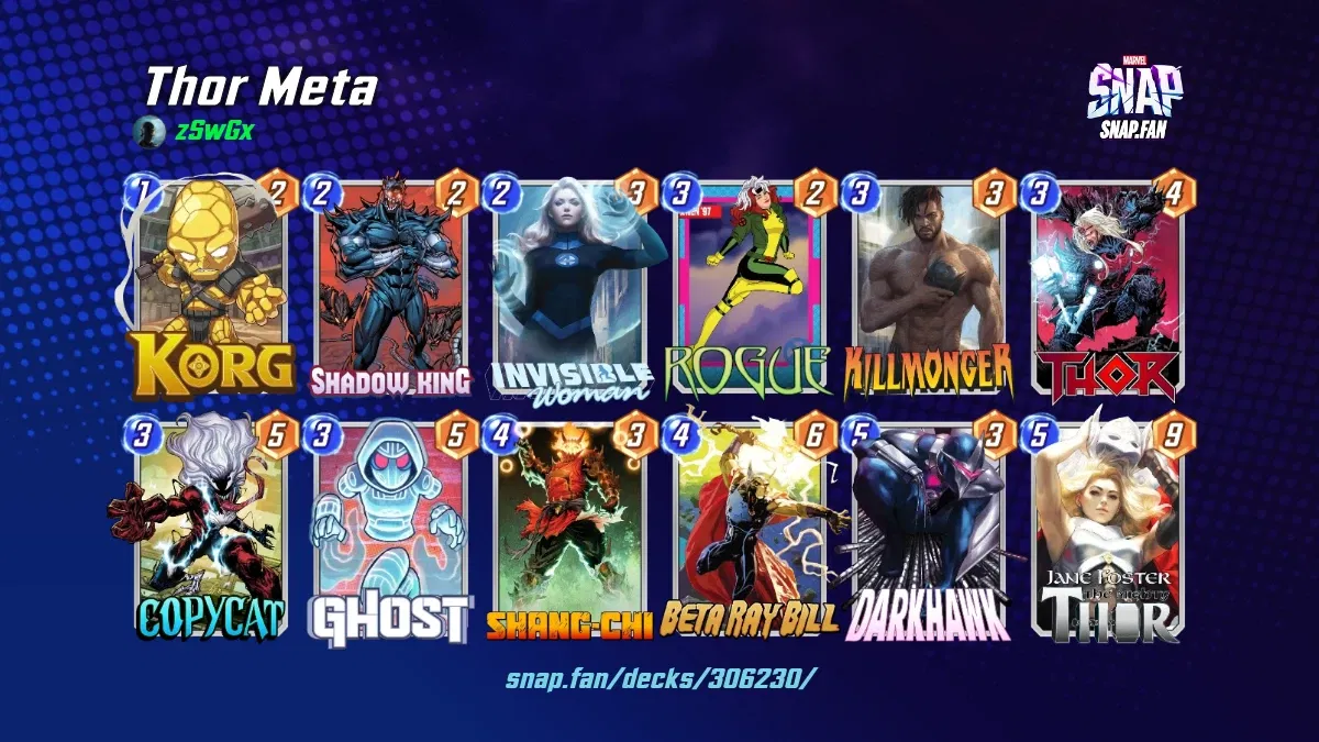 Thor Meta by zSwGx - Marvel Snap Decks - snap.fan