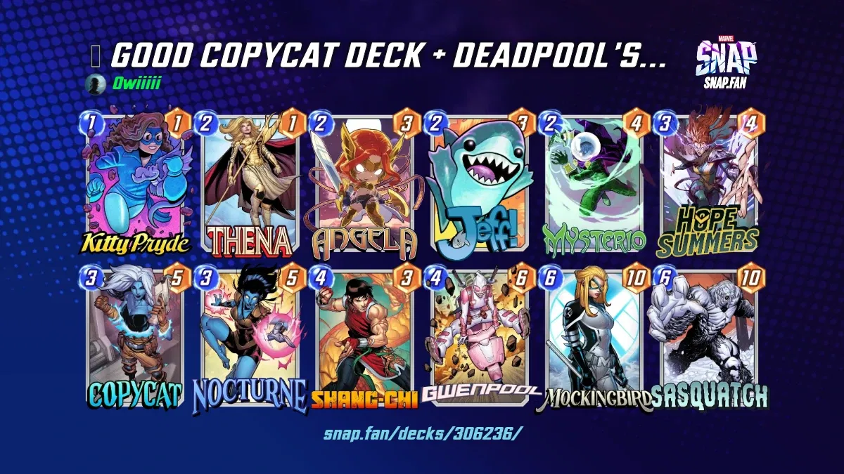 🍆 GOOD COPYCAT DECK + DEADPOOL'S DINNER TIPS by Owiiiii - Marvel Snap ...