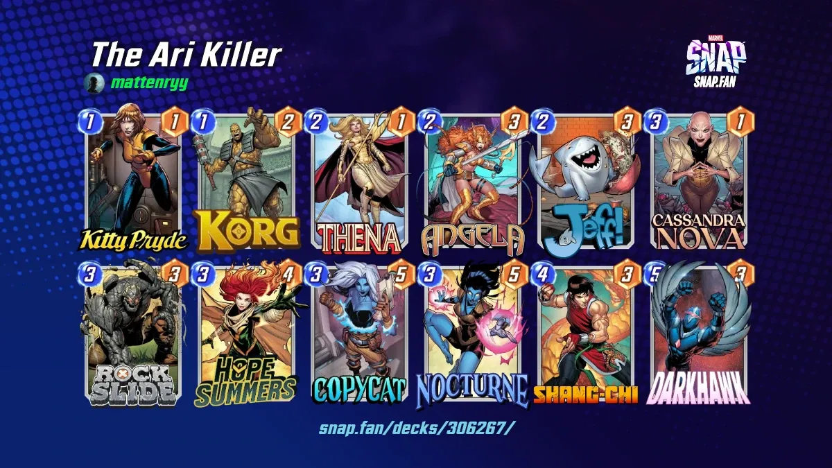 The Ari Killer by mattenryy - Marvel Snap Decks - snap.fan