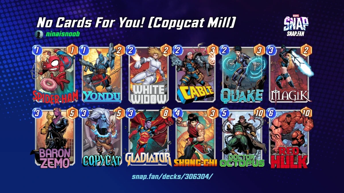 No Cards For You! (Copycat Mill) by ninaisnoob - Marvel Snap Decks ...