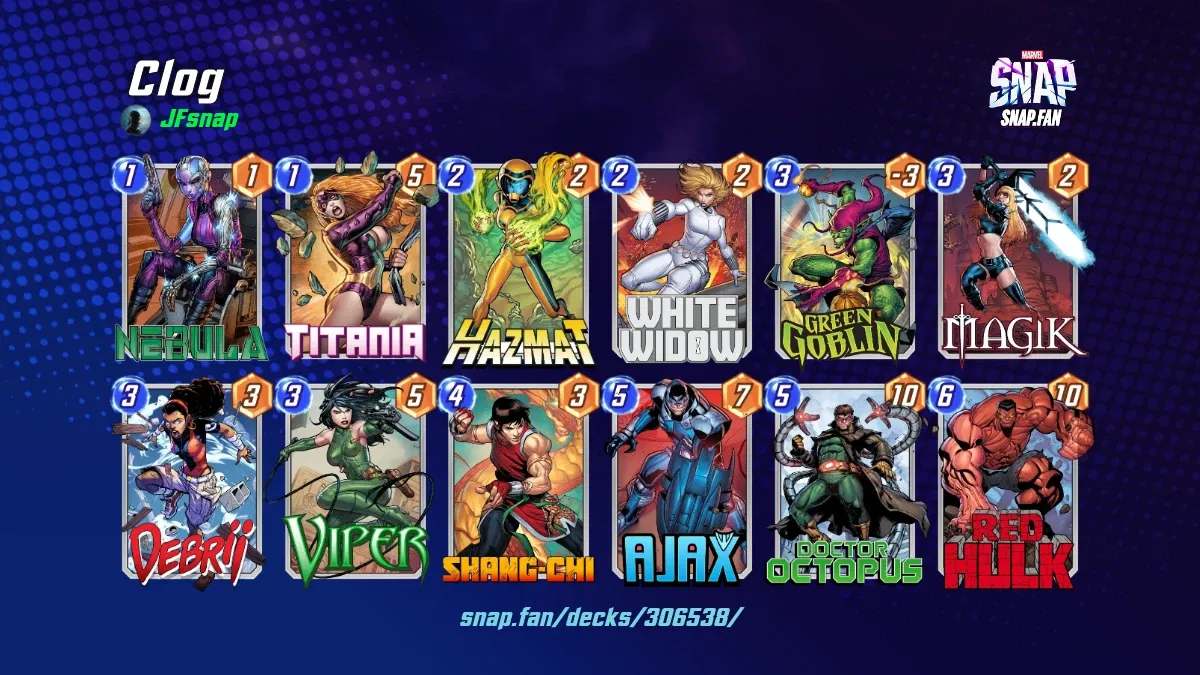 Clog by JFsnap - Marvel Snap Decks - snap.fan