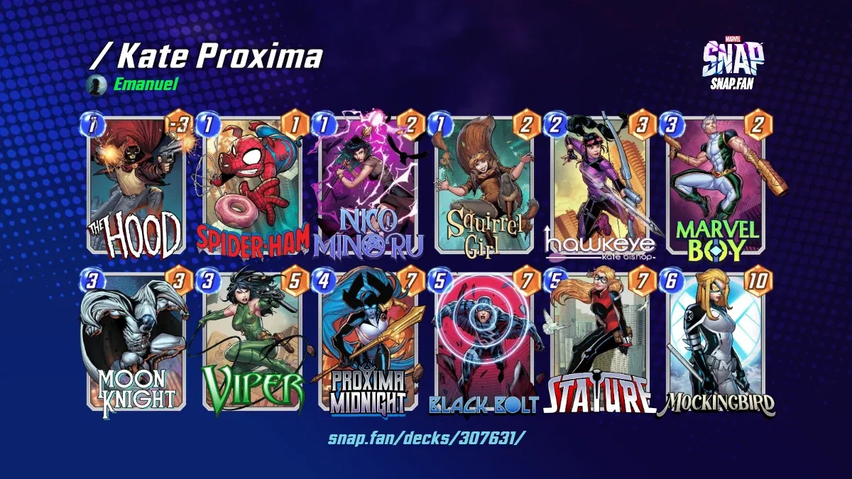 / Kate Proxima by Emanuel - Marvel Snap Decks - snap.fan