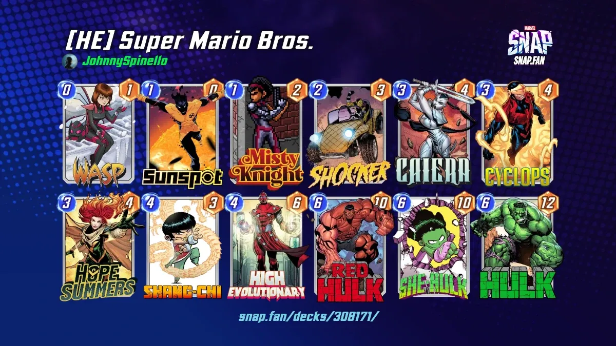 [HE] Super Mario Bros. by JohnnySpinello - Marvel Snap Decks - snap.fan