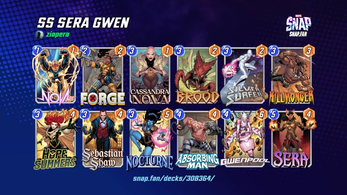 SS SERA GWEN by ziopera - Marvel Snap Decks - snap.fan