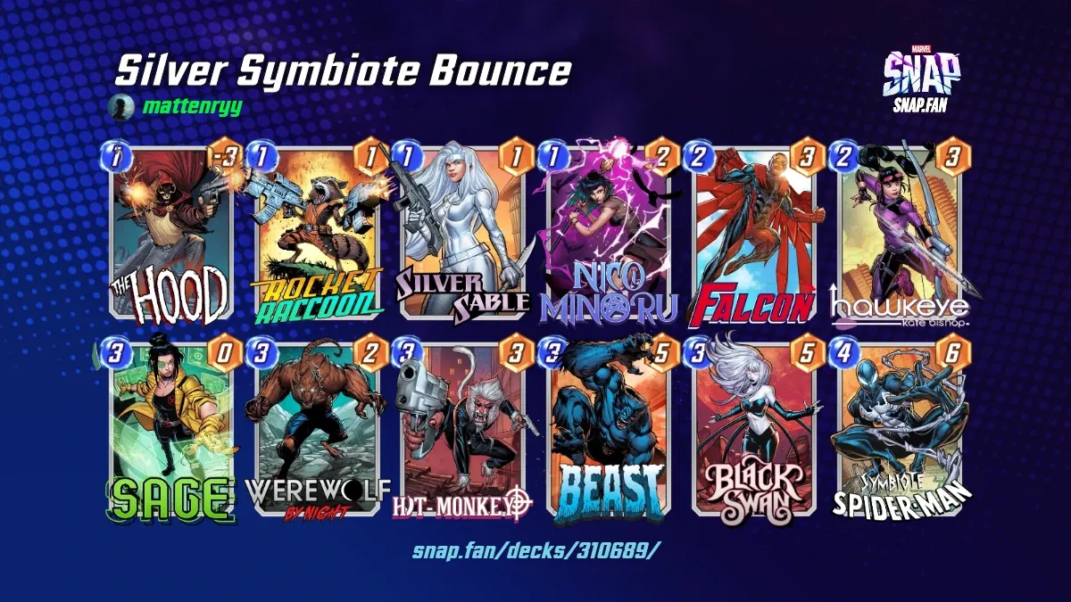 Silver Symbiote Bounce by mattenryy - Marvel Snap Decks - snap.fan