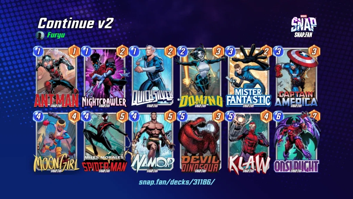Continue v2 by Furyu - Marvel Snap Decks - snap.fan