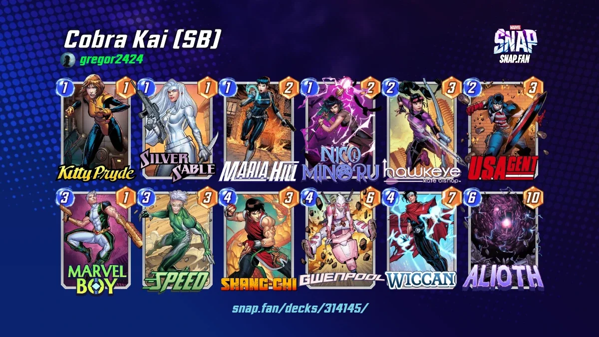 Cobra Kai (SB) by gregor2424 - Marvel Snap Decks - snap.fan