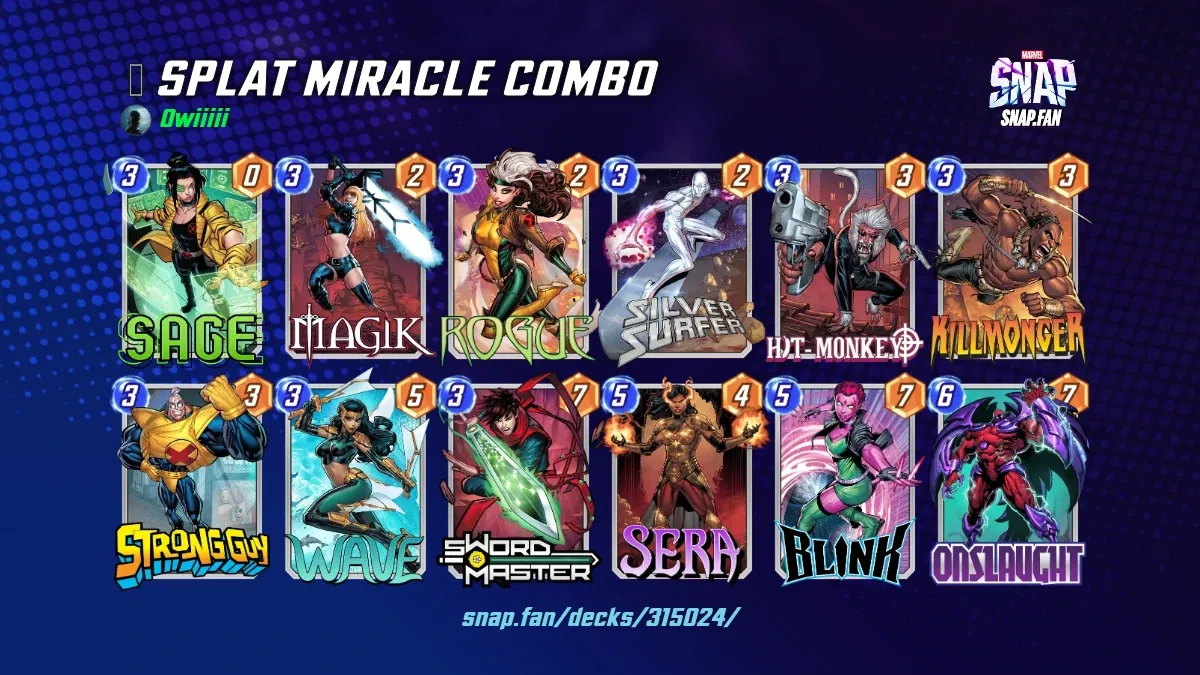 🍆 SPLAT MIRACLE COMBO by Owiiiii - Marvel Snap Decks - snap.fan