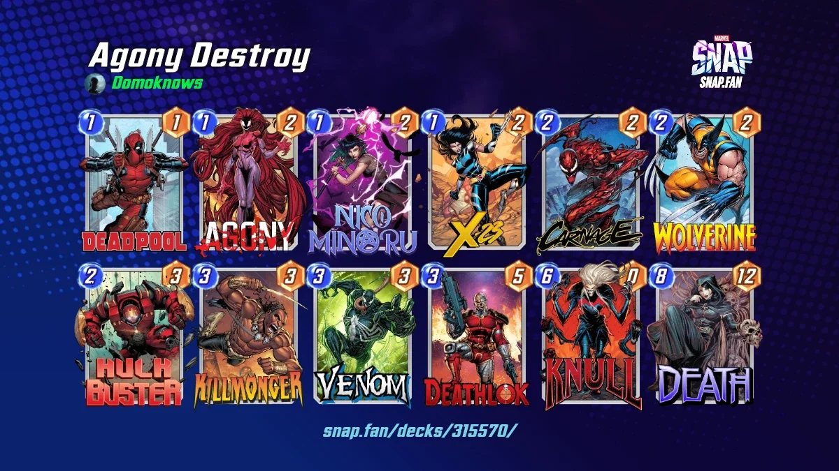 Agony Destroy by Domoknows - Marvel Snap Decks - snap.fan