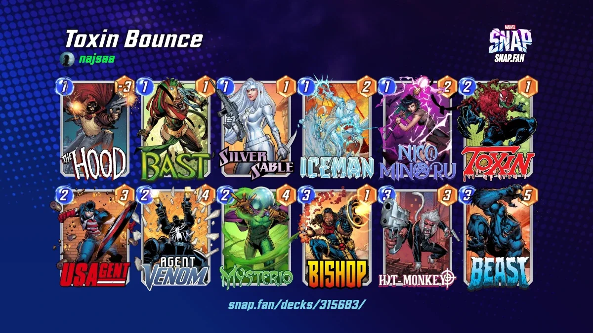 Toxin Bounce by najsaa - Marvel Snap Decks - snap.fan