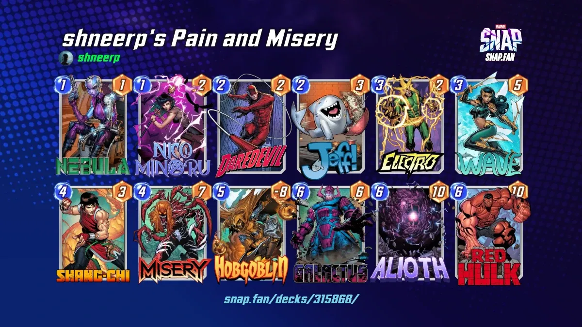 shneerp's Pain and Misery by shneerp - Marvel Snap Decks - snap.fan