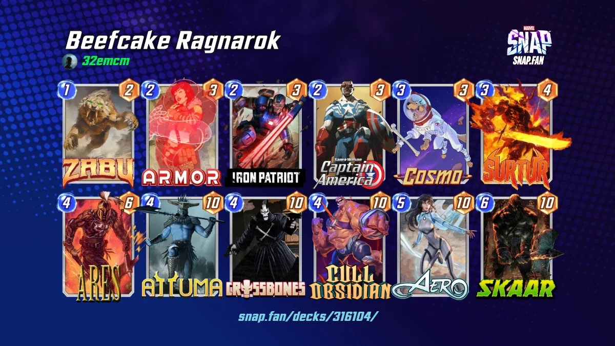 Beefcake Ragnarok by 32emcm - Marvel Snap Decks - snap.fan