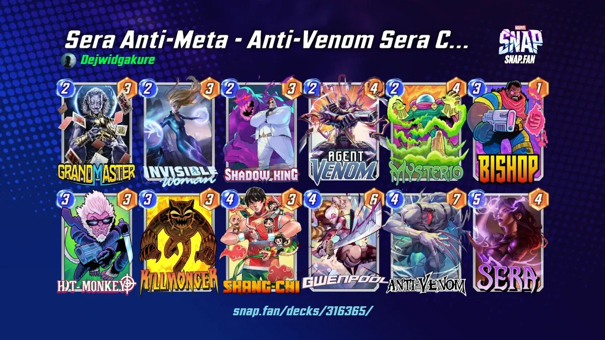 Sera Anti-Meta - Anti-Venom Sera Control by Dejwidgakure - Marvel Snap Decks - snap.fan