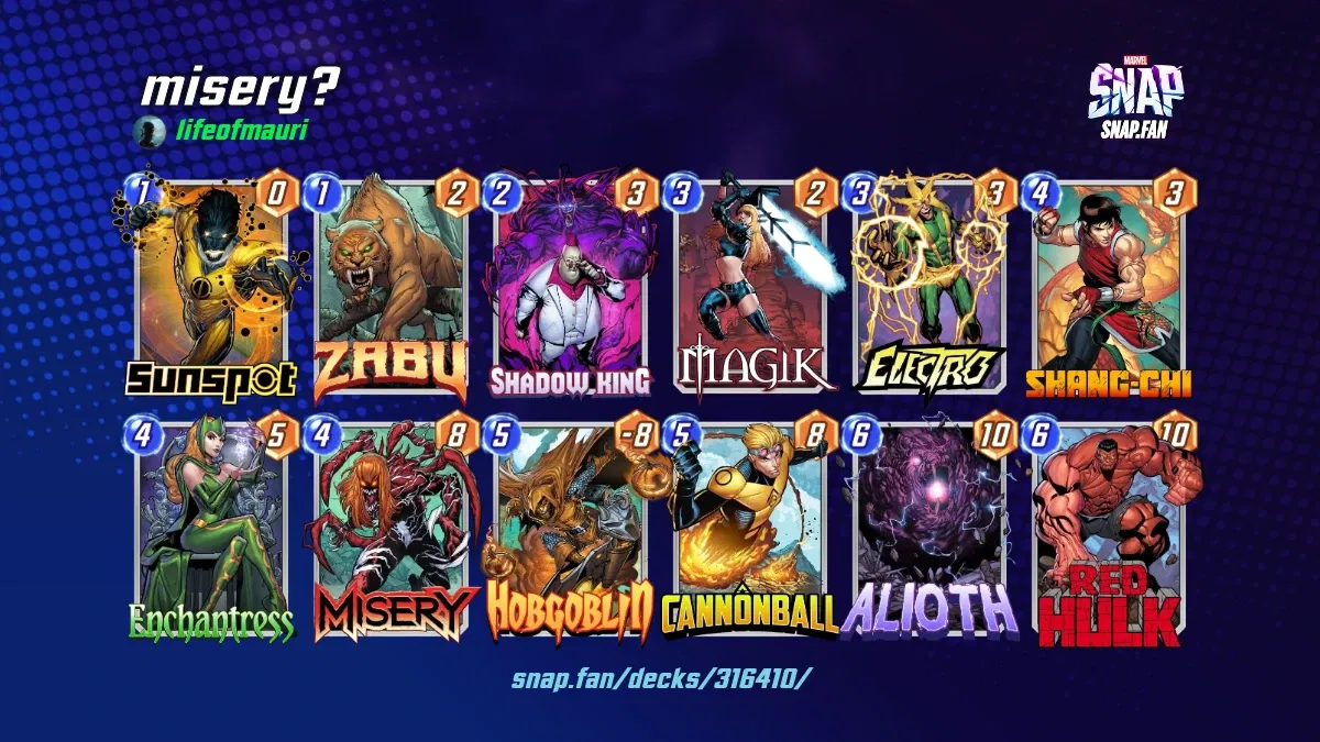 misery? by lifeofmauri - Marvel Snap Decks - snap.fan