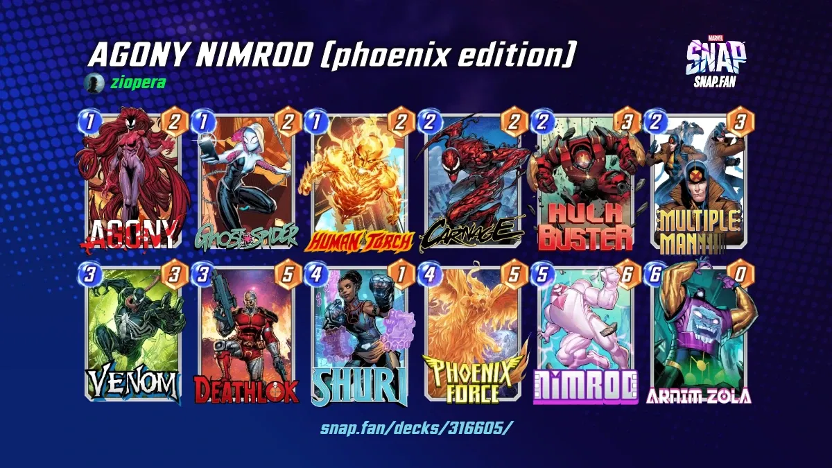 AGONY NIMROD (phoenix edition) by ziopera - Marvel Snap Decks - snap.fan