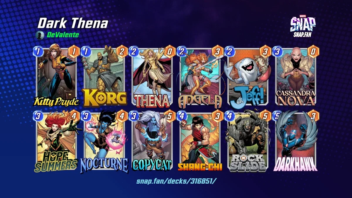 Dark Thena by DeValente - Marvel Snap Decks - snap.fan