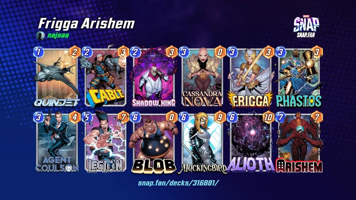 Frigga Arishem by najsaa - Marvel Snap Decks - snap.fan
